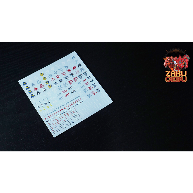 Wilson's Custom Waterslide Decals 1/144 HG EFSF Multi Use Set | Zaku ...