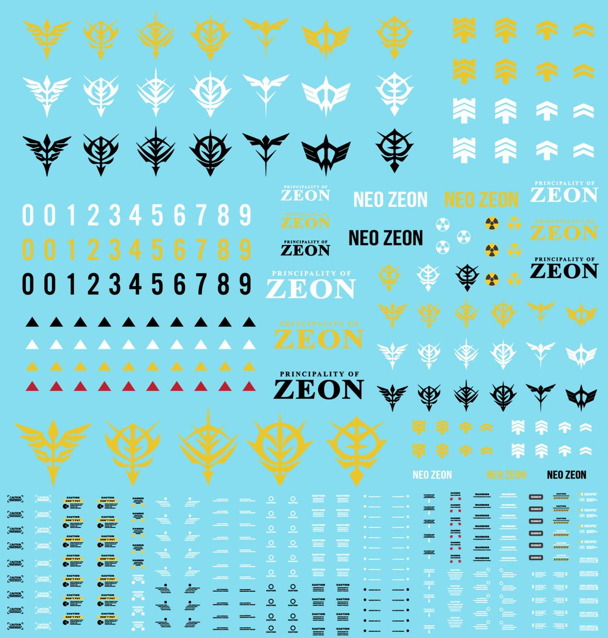 Wilson's Custom Waterslide Decals 1/144 HG Zeon Multi Use Set #1 | Zaku ...