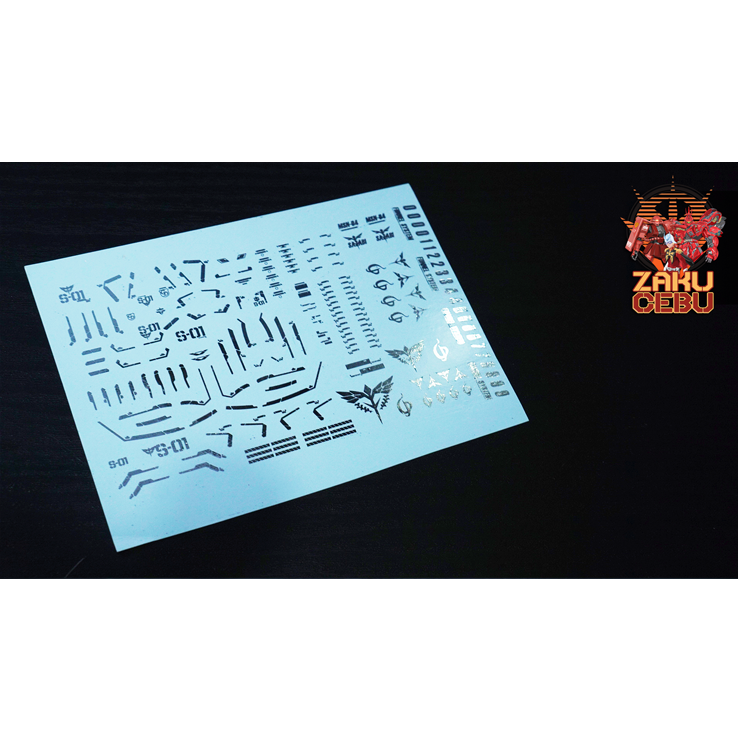 Wilson's Custom Waterslide Decals 1/144 RG Sazabi - Metallic - Chrome ...